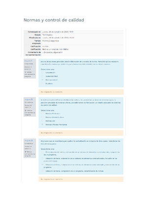 Normas y Control de Calidad Autocalificable Semana 1 - Studocu
