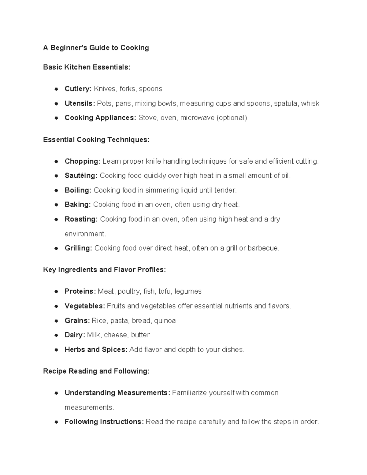 Food technology - A Beginner's Guide to Cooking Basic Kitchen ...