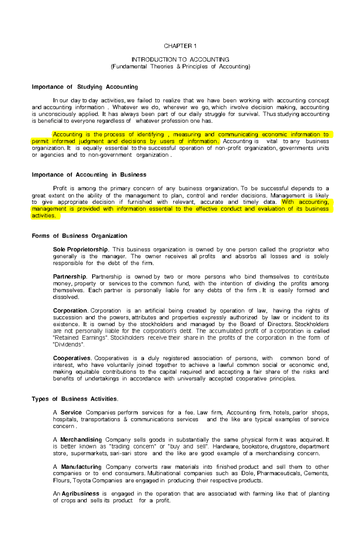 ACC 100 - Introduction to Accounting - INTRODUCTION TO ACCOUNTING ...