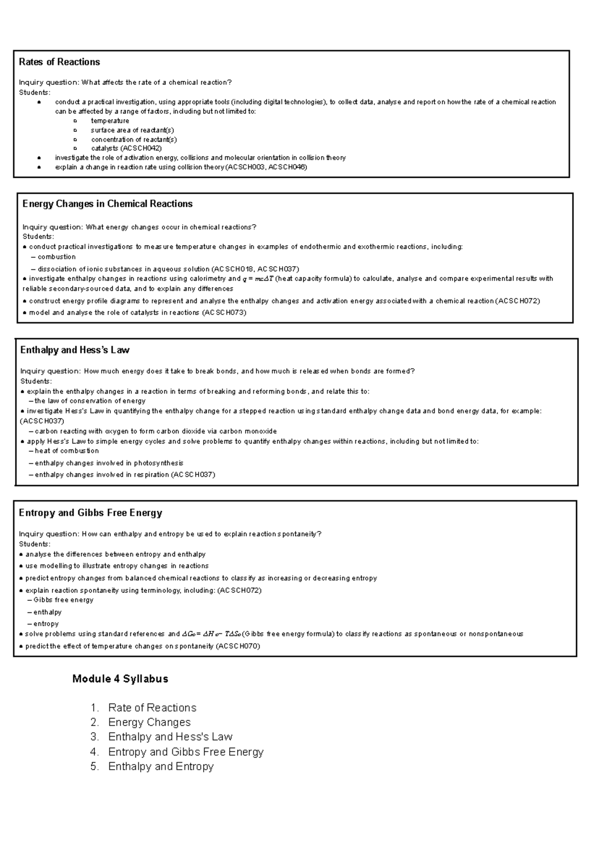 Module 4: Drivers of Reactions Notes - Rates of Reactions Inquiry ...