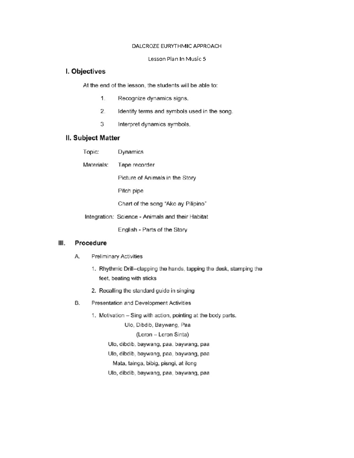 Dalcroze Eurythmic Approach GR - Home Economics - DALCROZE EURYTHMIC ...