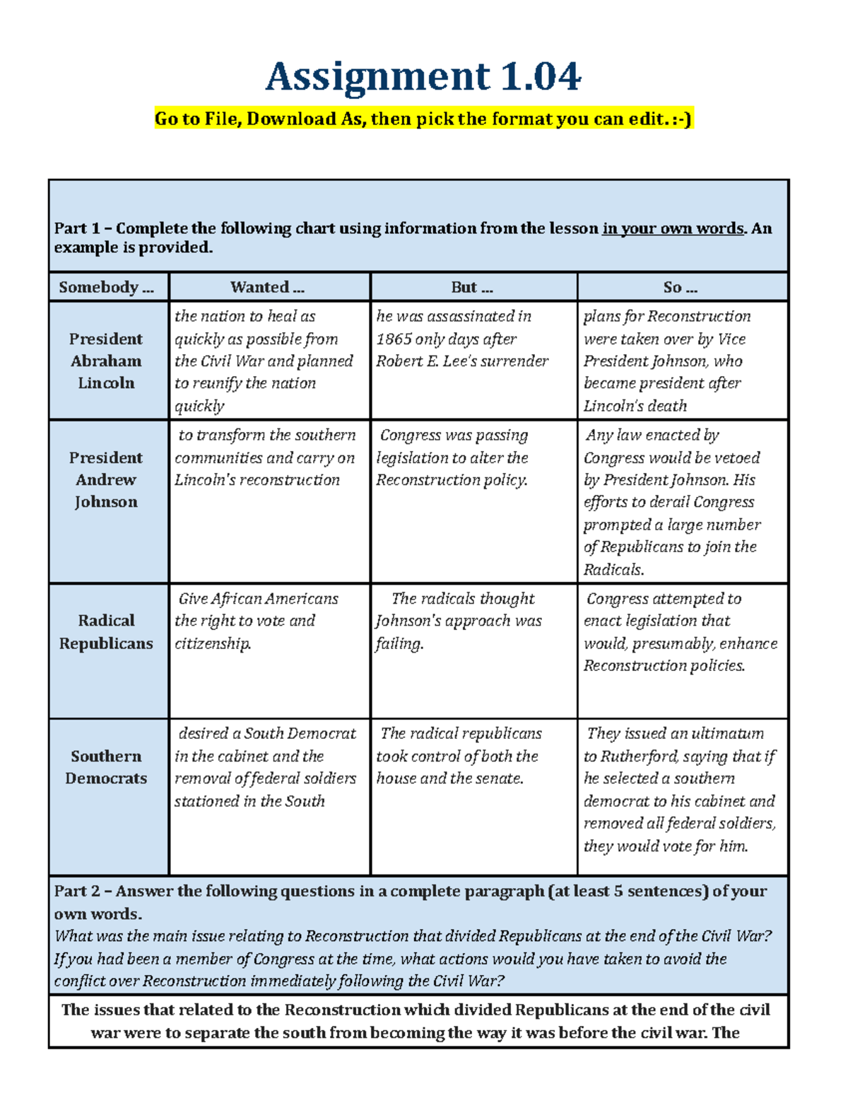 Copy of USH v21 1 - cool - Assignment 1. Go to File, Download As, then ...