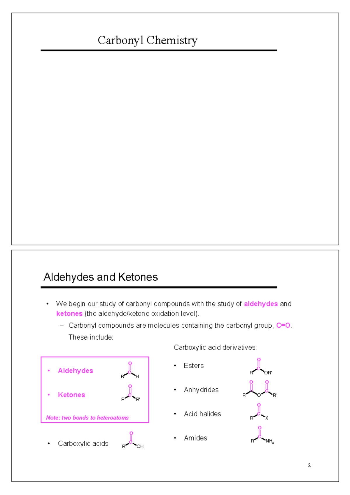 Carbonyl Chemistry - Organic Chemistry - GTU - Studocu
