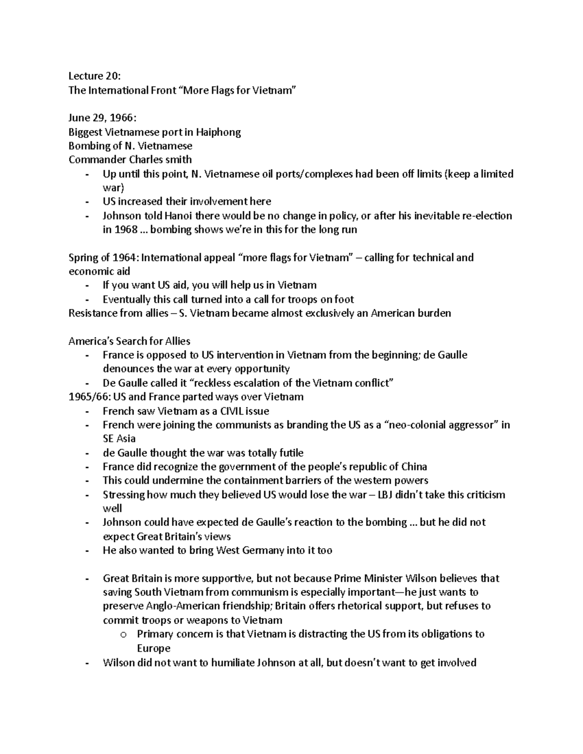 America's War in Vietnam Part 3 - Lecture 20: The International Front ...