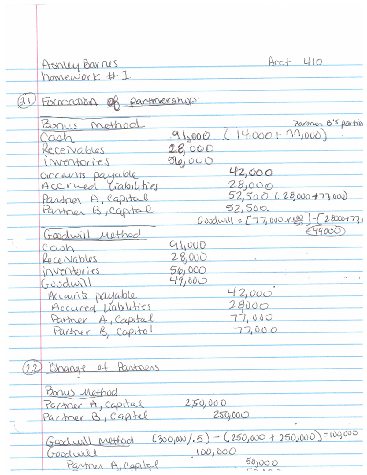 Homework #1- Accounting for partnership - ACCT 4022 - Studocu