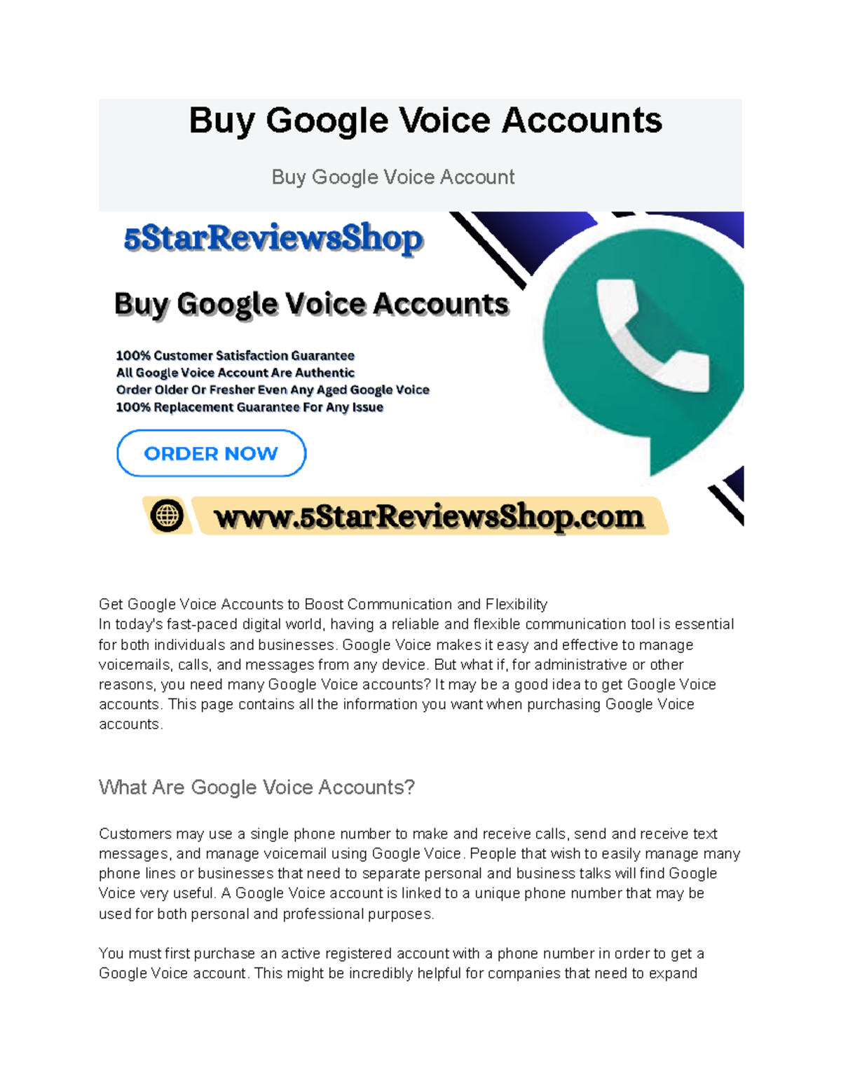 Buy Google Voice Accounts - Google Voice makes it easy and effective to ...