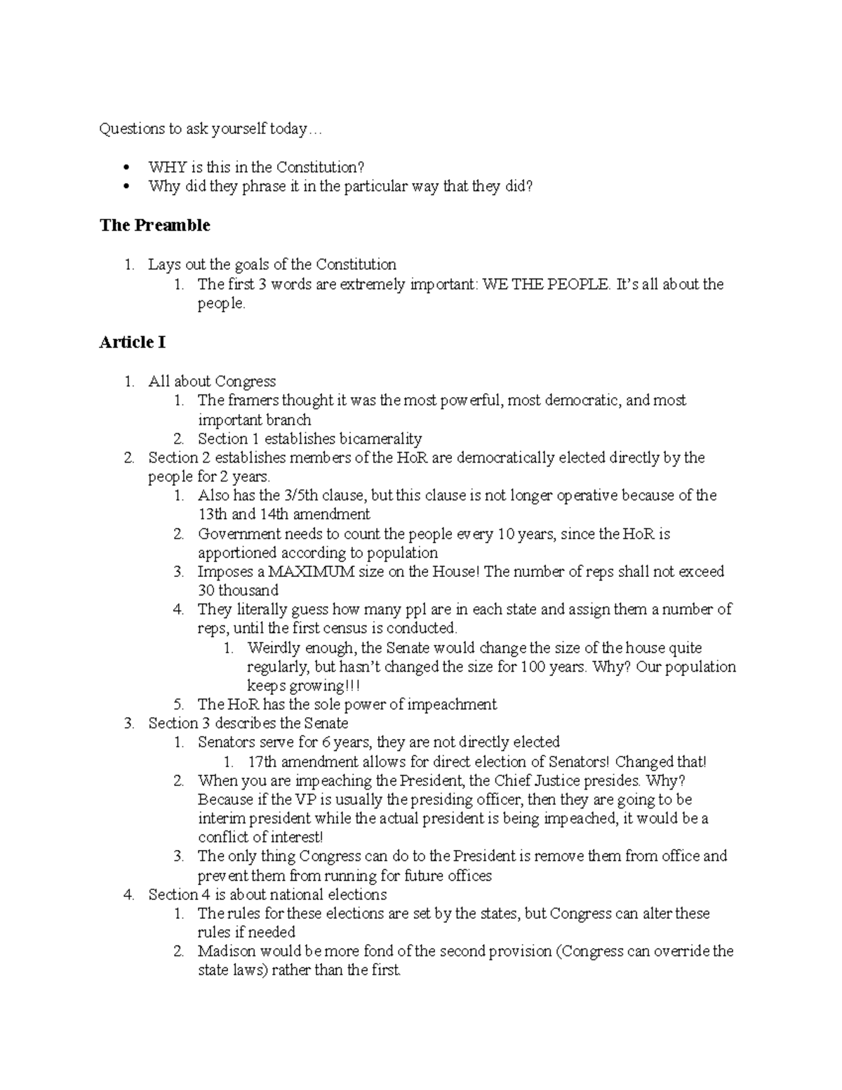 Con Law - Reading the Constitution - Questions to ask yourself today ...