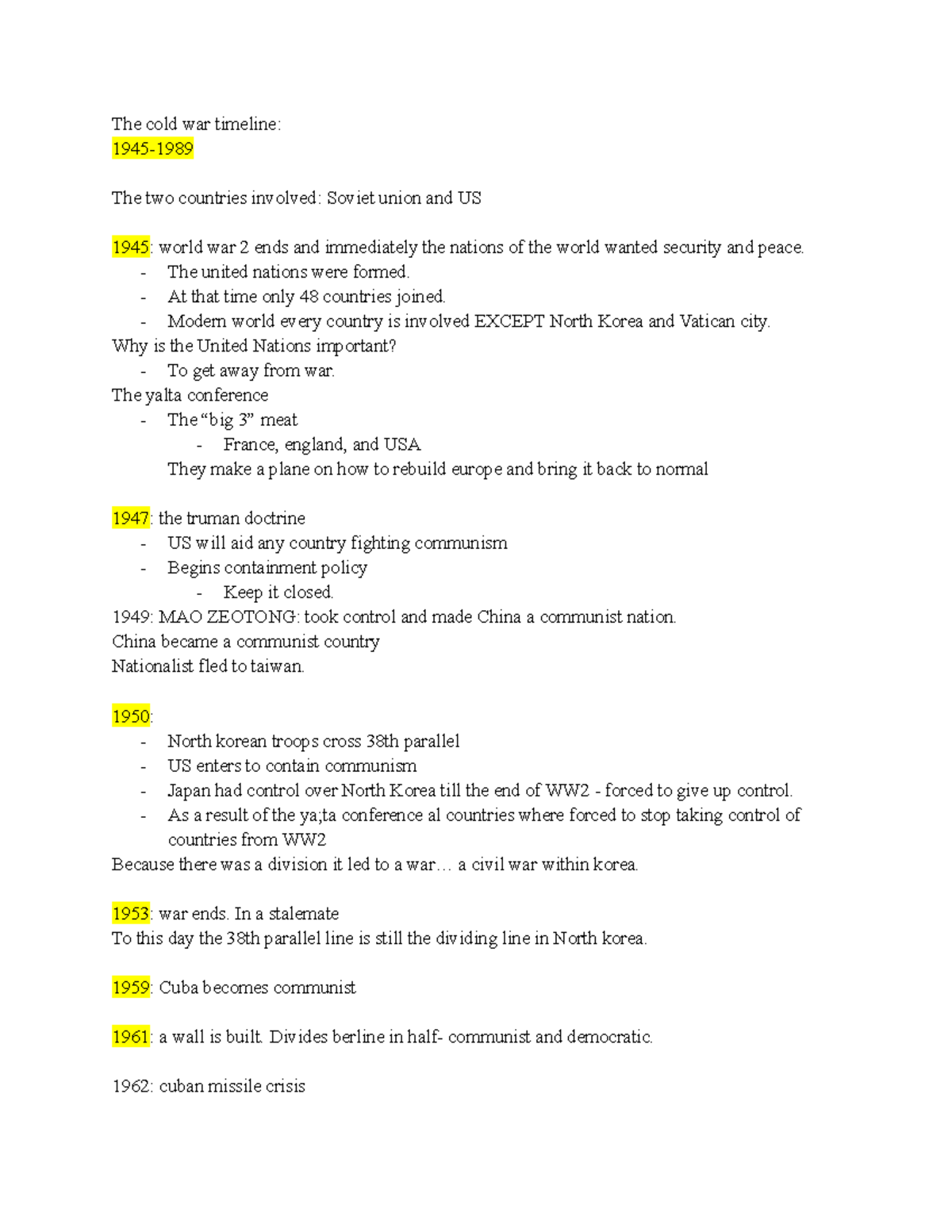 Cold war -2 - These notes cover all the basics of the Cold war - The ...