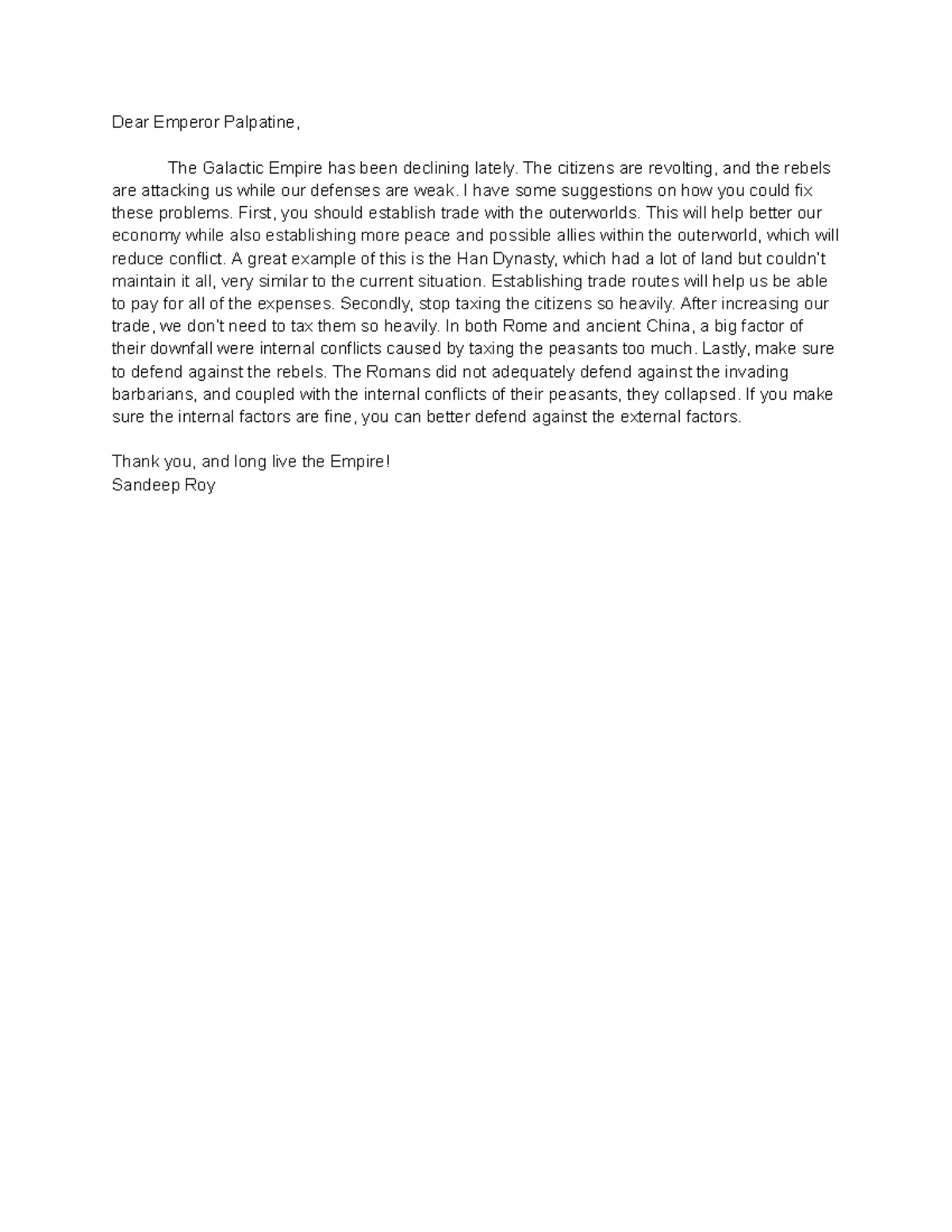 Fall of the Han Dynasty - asdasdasda - Dear Emperor Palpatine, The ...