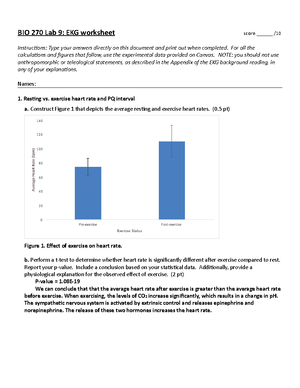 Lab 5 Reflexes post-lab worksheet - BIO 270 Lab 5: Reflexes post-lab ...