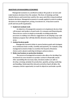 Functions of managerial economics - 1 FUNCTIONS OF MANAGERIAL ECONOMICS ...