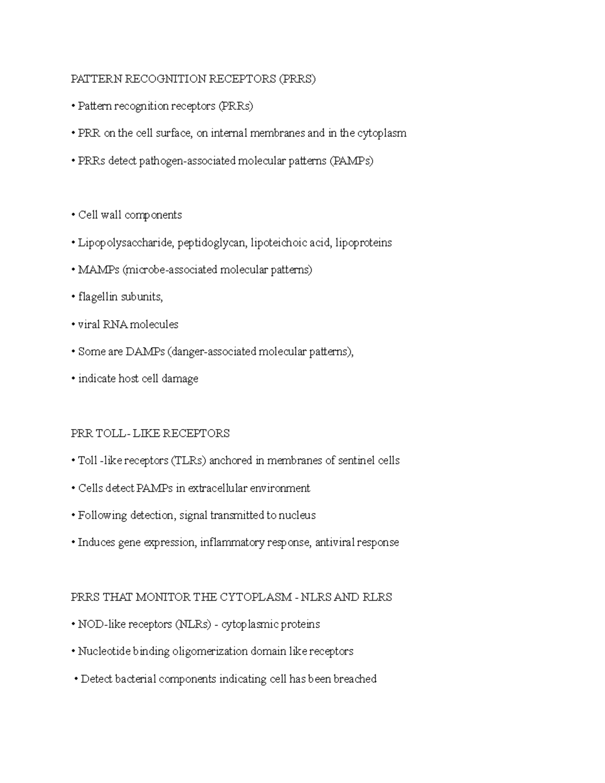 Innate immunity part 2 microbiology - PATTERN RECOGNITION RECEPTORS ...