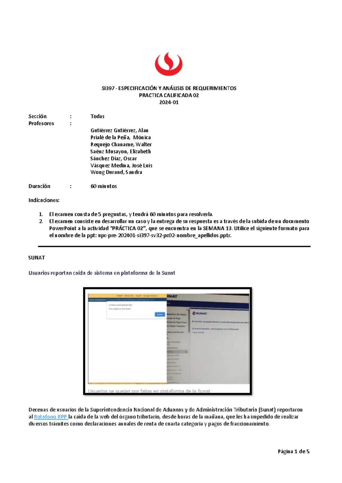 Upc-pre-202401-si397-sv32-pc02 - SI397 - ESPECIFICACIÓN Y ANÁLISIS DE REQUERIMIENTOS PRACTICA ...