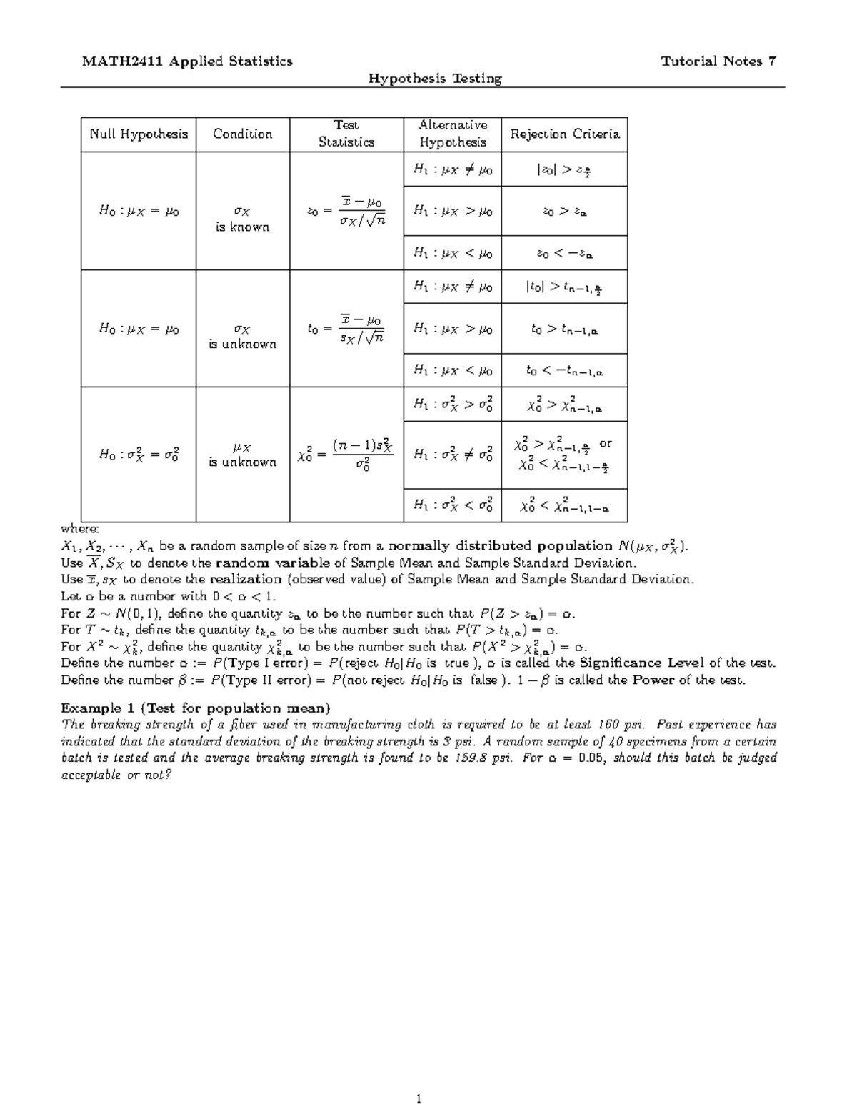 TN07 - Dave Au - MATH2411 Applied Statistics Tutorial Notes 7 ...