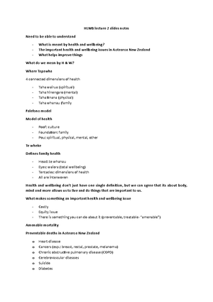 Health, ilness and wellbeing chapter 1 notes - Health, illness, and ...