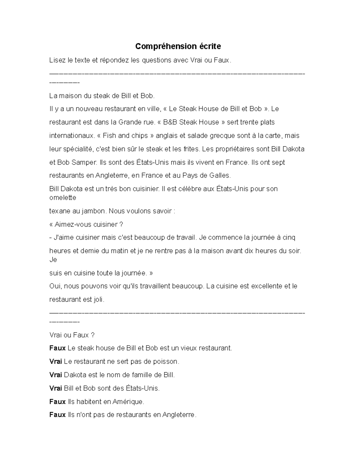Activite 5.1 - Actividad 5.1 Francés II Compréhension écrite ...