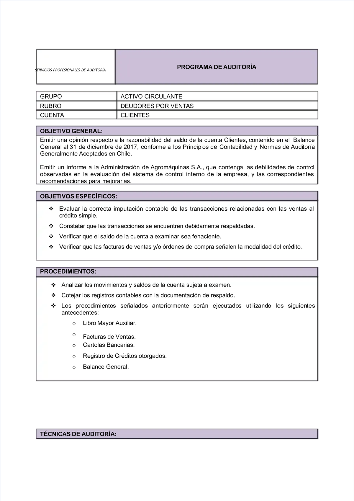 Pdf-ejemplo-programa-de-auditoria compress - PROGRAMA DE AUDITORÍAPROGRAMA DE AUDITORÍA ...