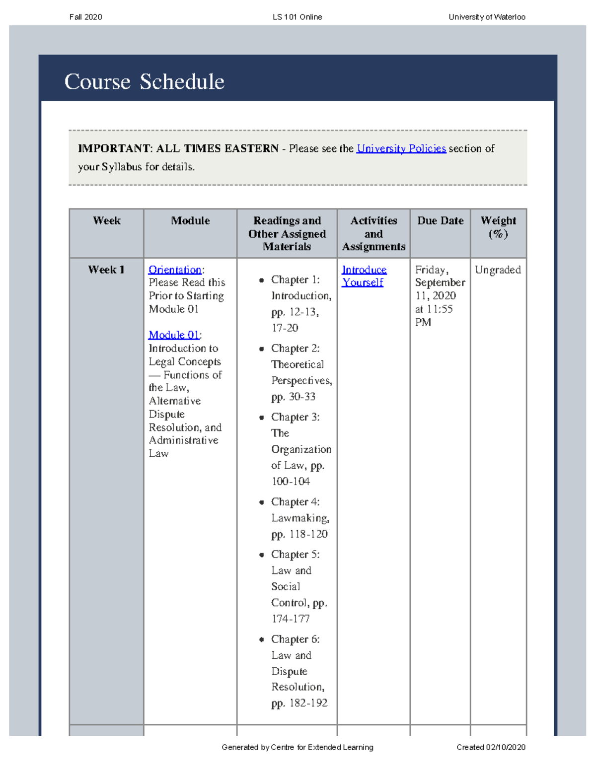 Intro about the Legal Studies 2021 Syllabus - Course Schedule IMPORTANT ...