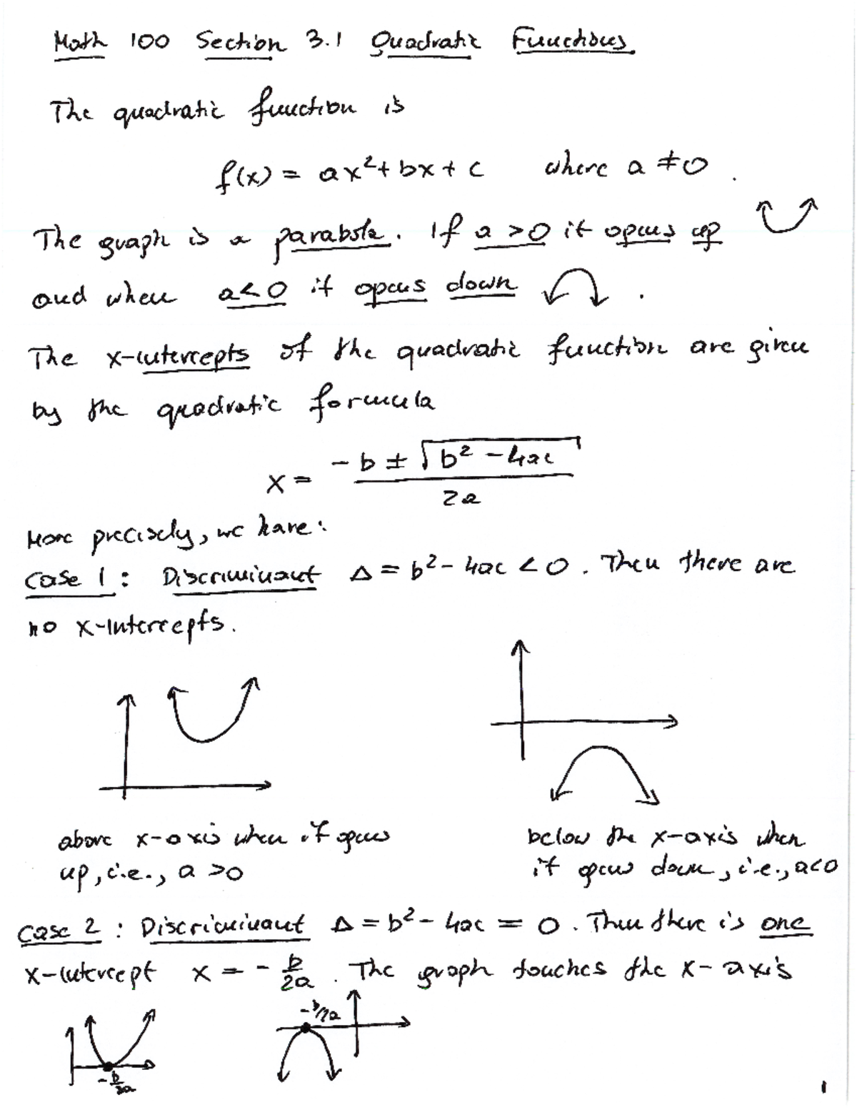 Section 31Part1Notes - MATH 100 - Studocu
