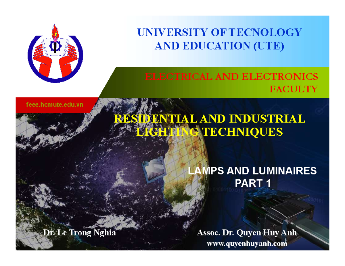 Chap 3 Lamp and Luminaire Part 1-đã gộp - feee.hcmute.edu ELECTRICAL ...