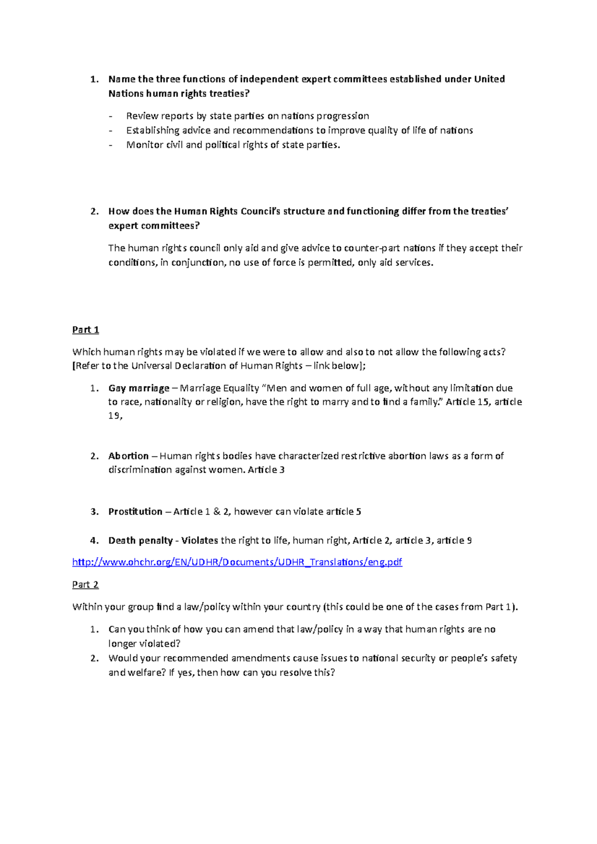 Week 10 - LEG100 Questions - Name the three functions of independent ...
