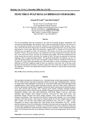 Optimasi Proses Bleaching PADA Pembuatan PULP Kering - See discussions ...