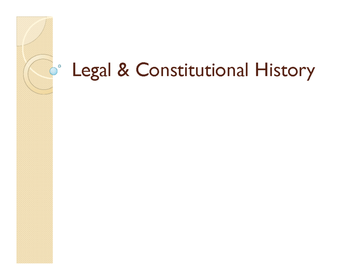Legal and Constitutional History - Legal Constitutional History ...