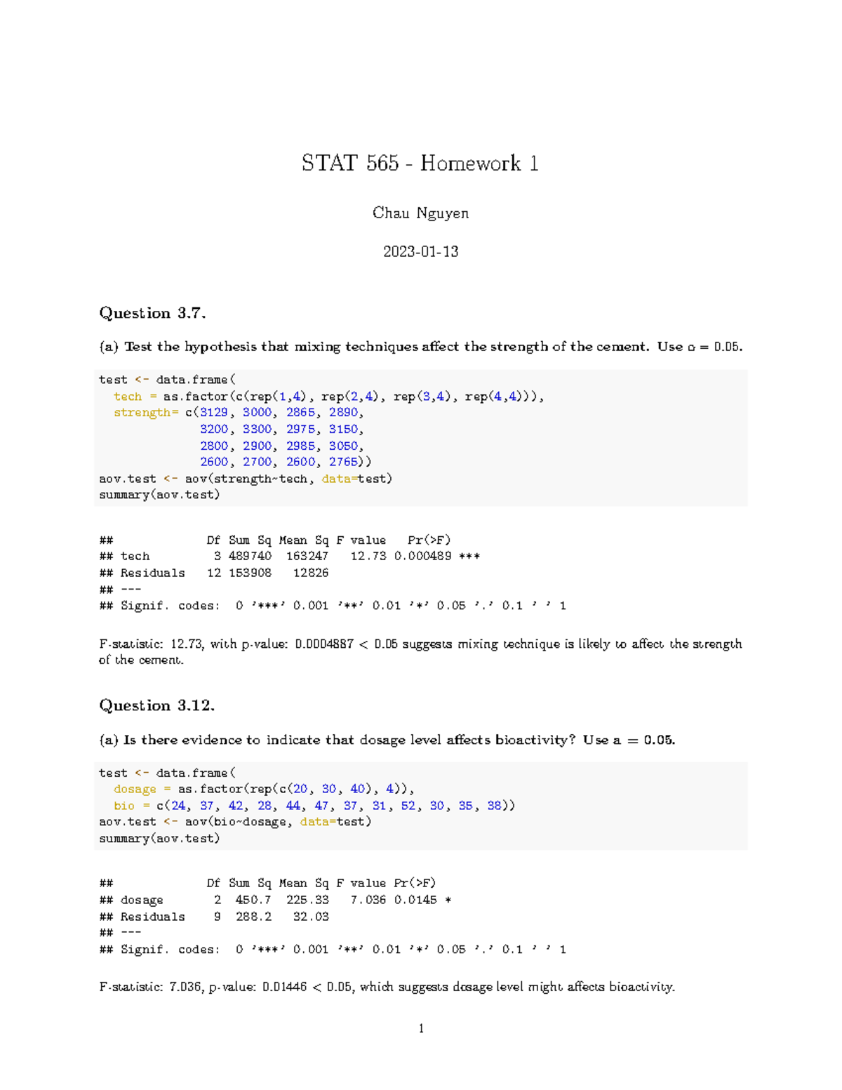 Homework-1 - Homework 1 - STAT 565 - Homework 1 Chau Nguyen 2023-01 ...