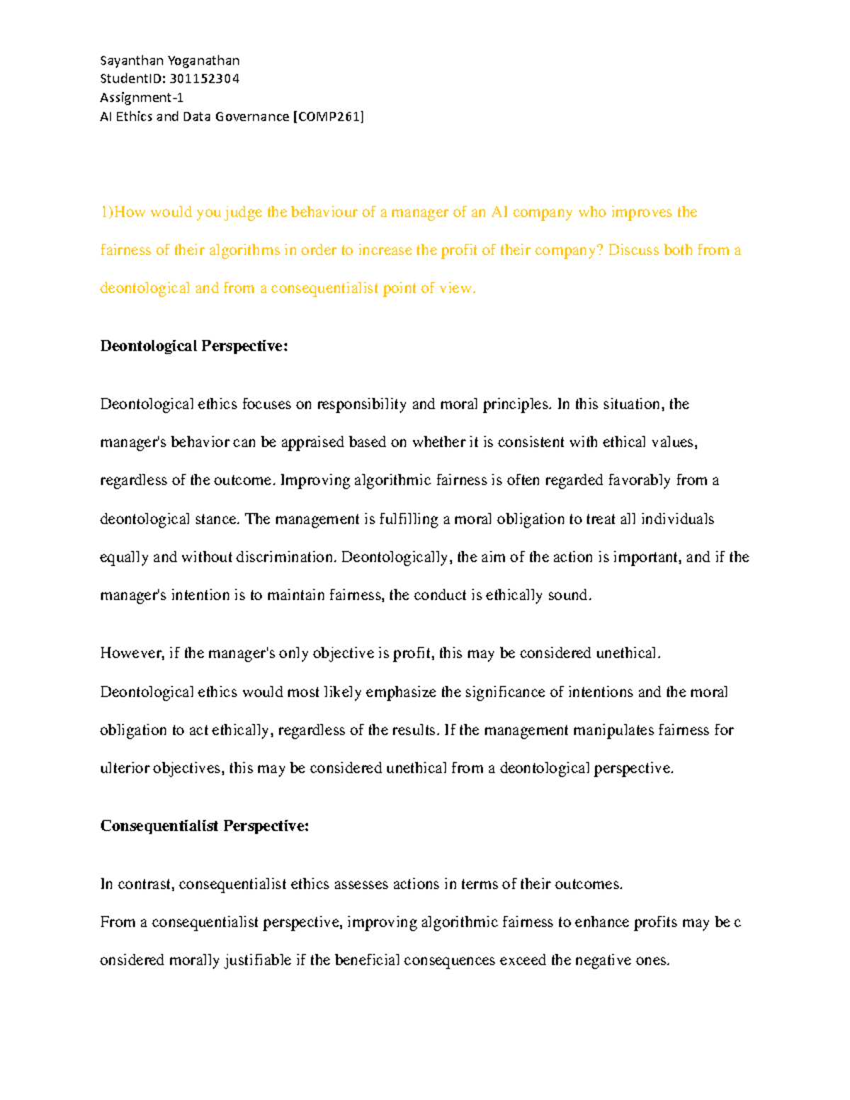 Sayanthana Yoganathan Assignment 01 - Sayanthan Yoganathan StudentID ...