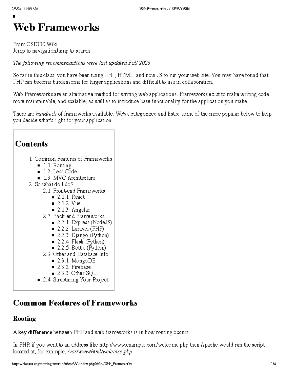Web Frameworks - CSE330 Wiki - Web Frameworks From CSE330 Wiki Jump to ...