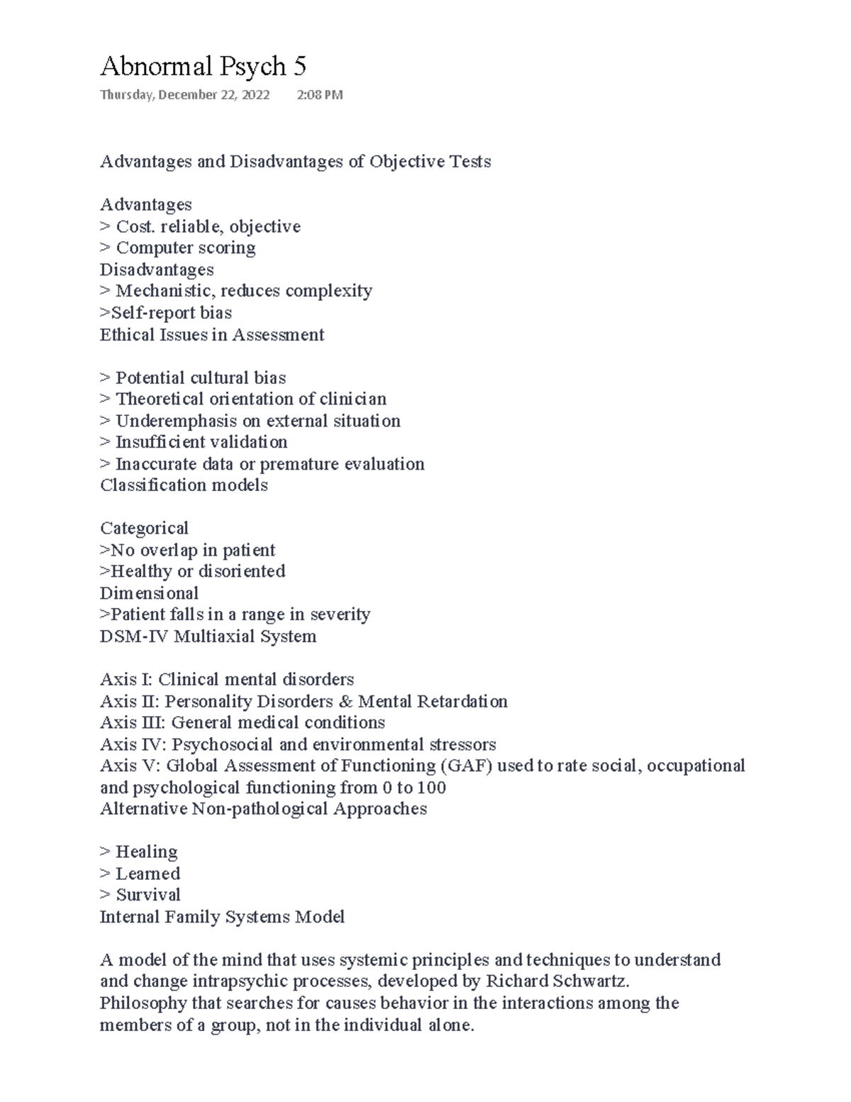 Abnormal Psychchology Lecture 8 Advantages And Disadvantages Of