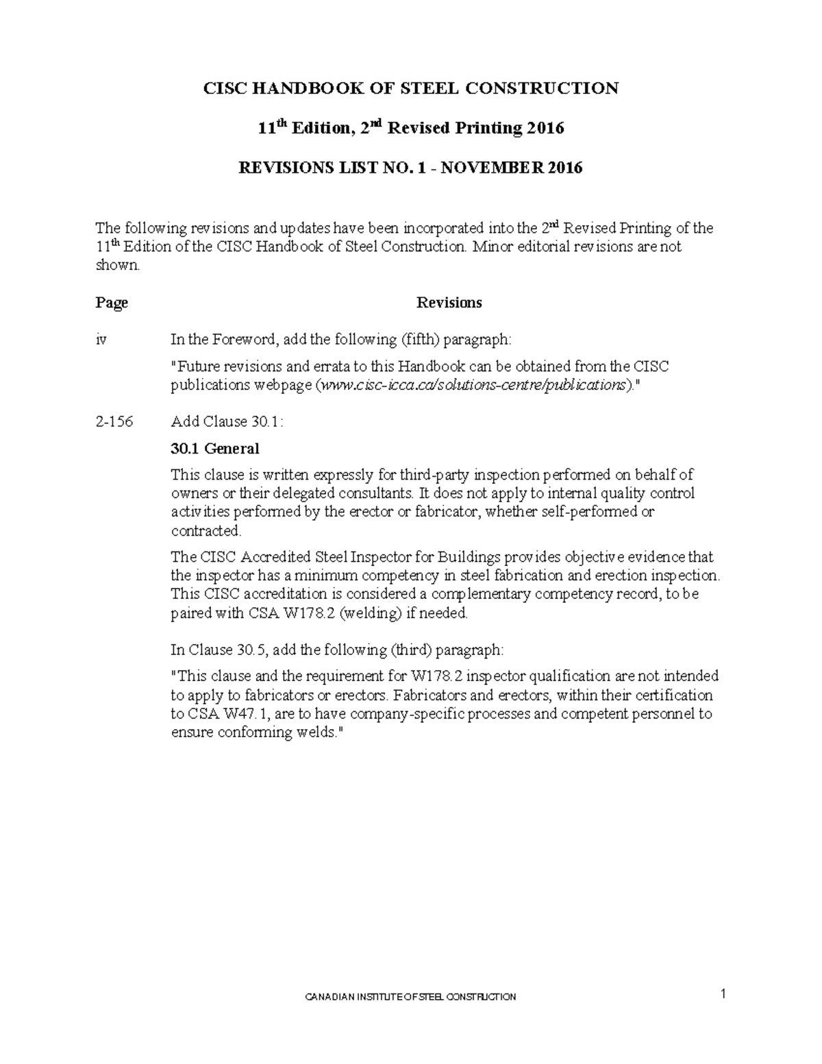 Revisions Handbook 11e2p - CISC HANDBOOK OF STEEL CONSTRUCTION 11 th ...