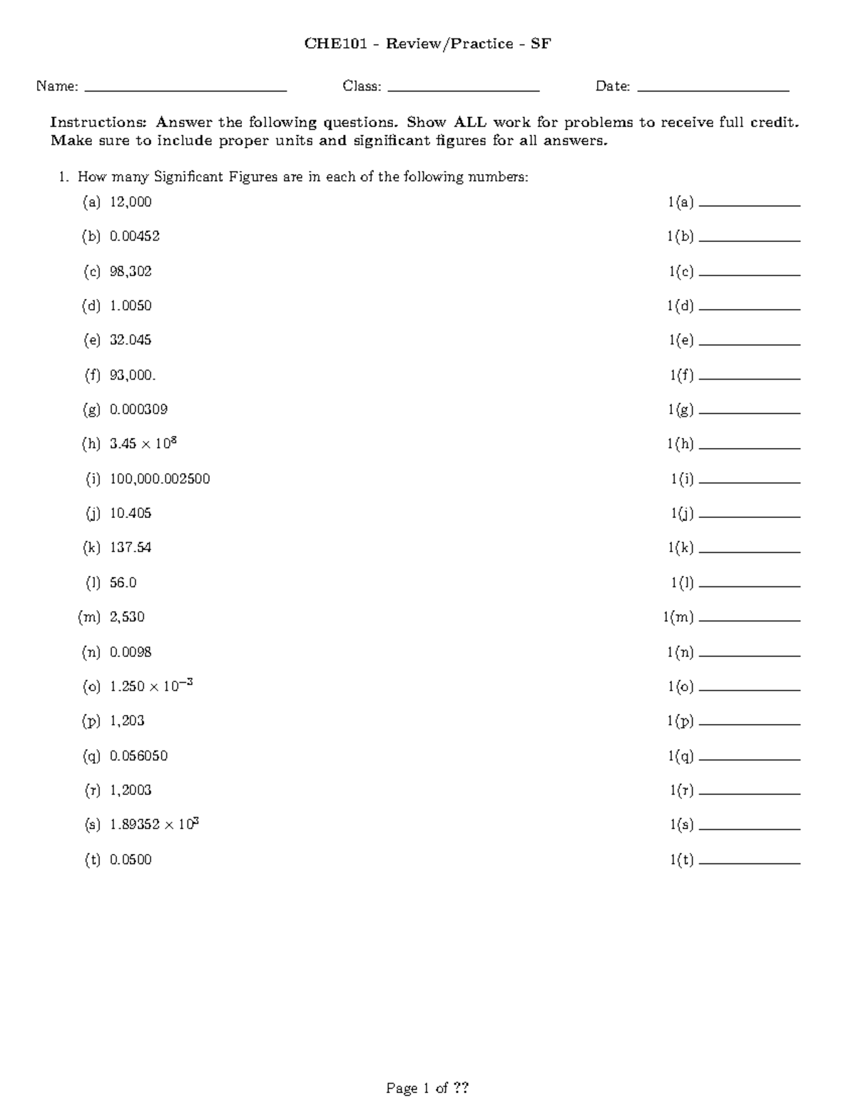 C101 Review - practice - Name: Class: Date: Instructions: Answer the ...