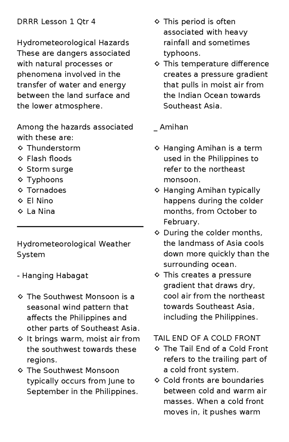 DRRR Lesson 1 and 2 Qtr 4 - nhwbh - DRRR Lesson 1 Qtr 4 ...