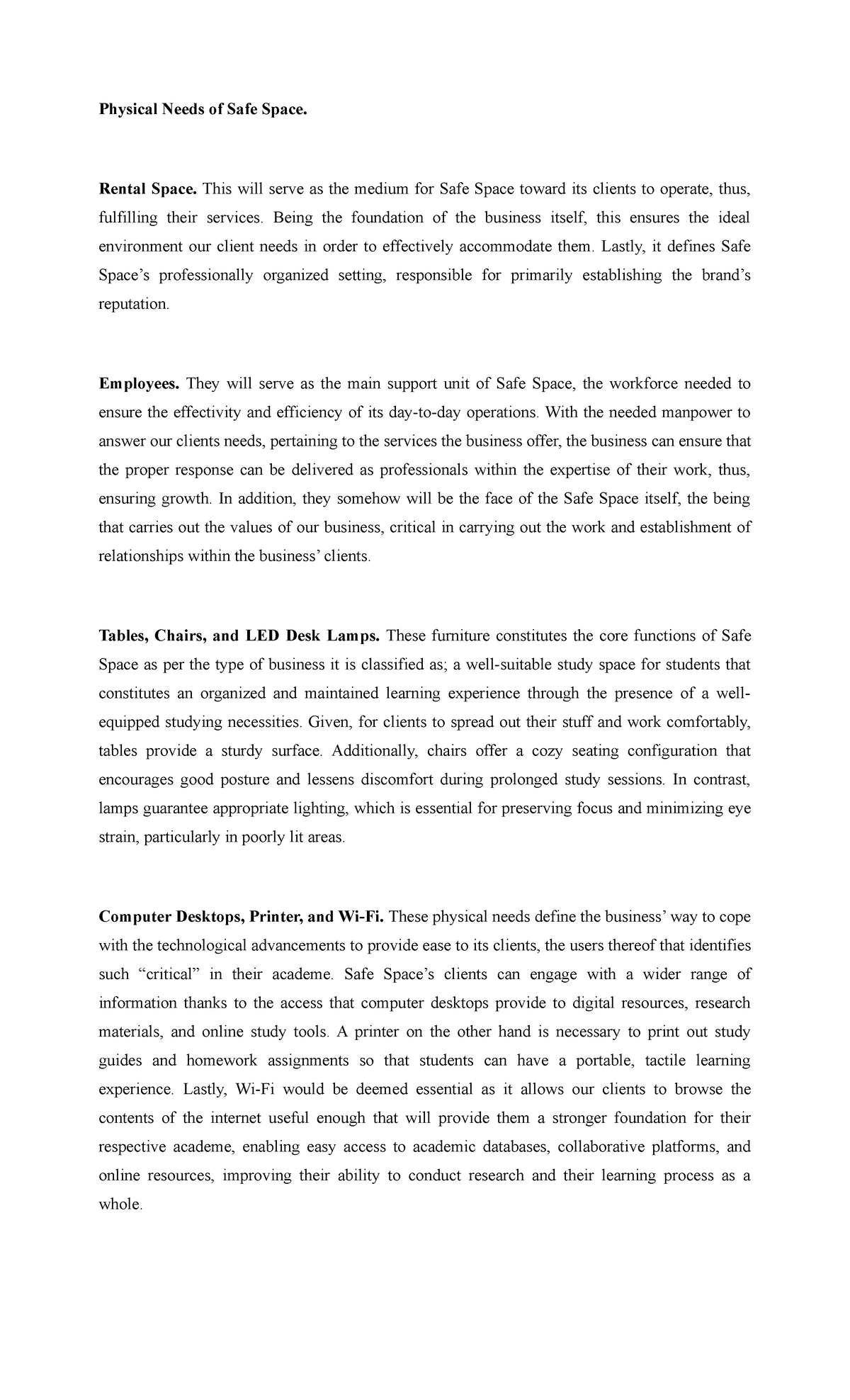 The Physical Needs of an Educational Hub Business to Operate - Physical ...