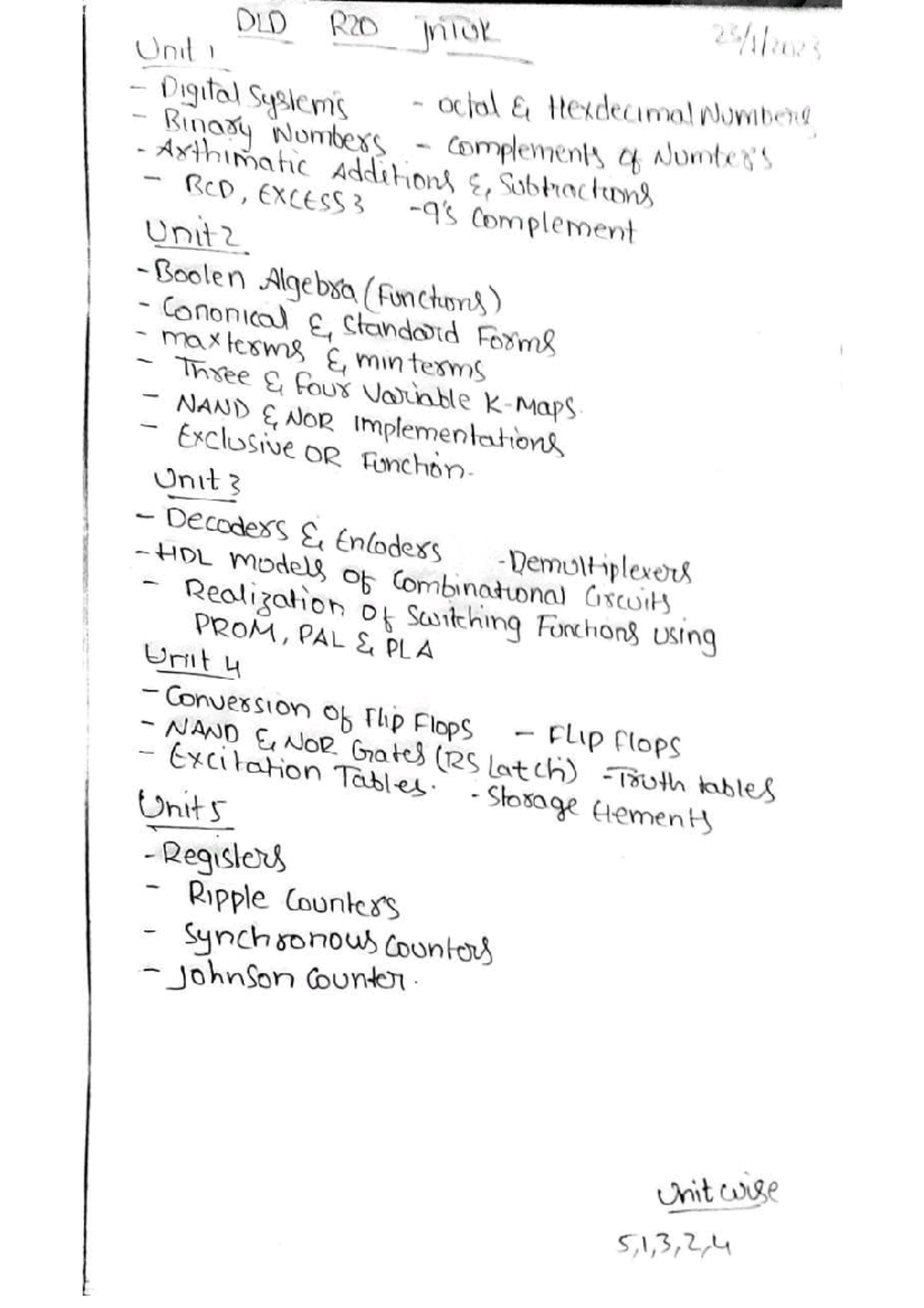 DLD Important Questions - Unit I DLD R20 InTOK Digital Systems octal E ...