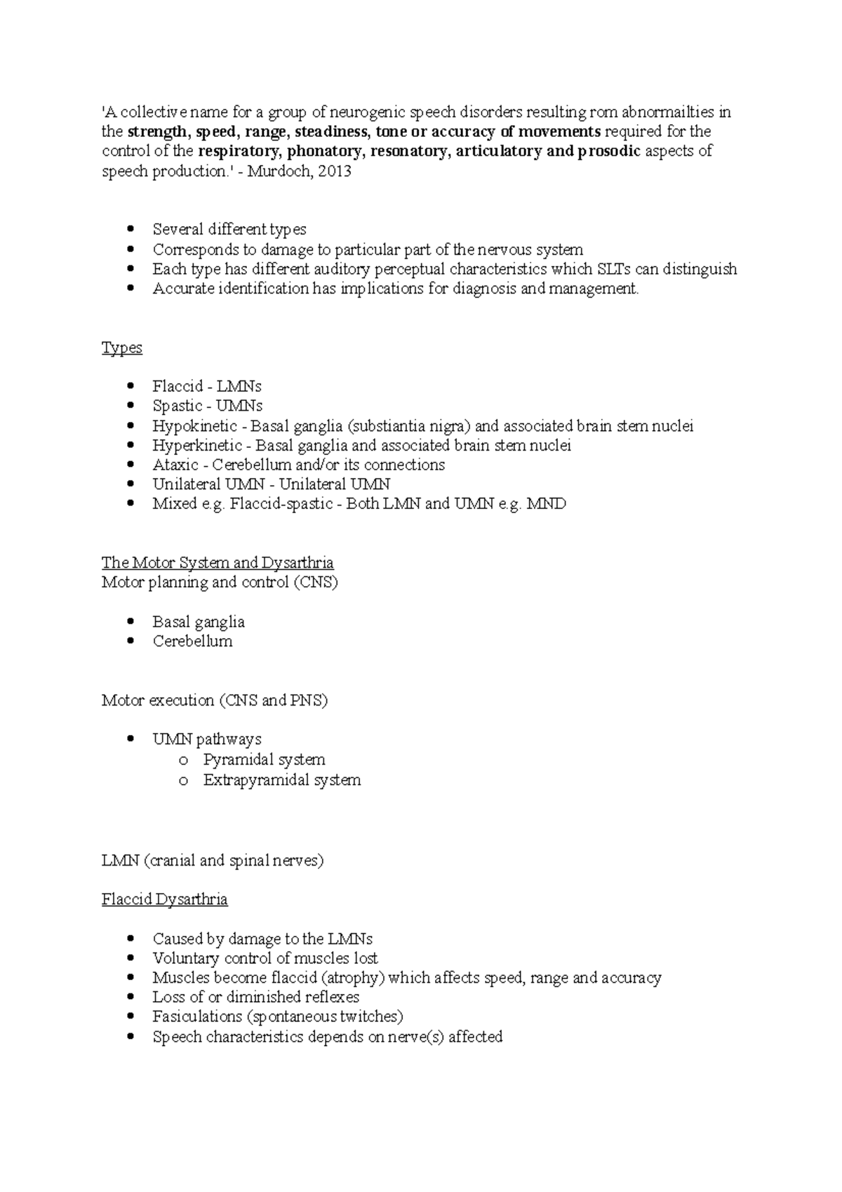 Dysarthria - 'A collective name for a group of neurogenic speech ...
