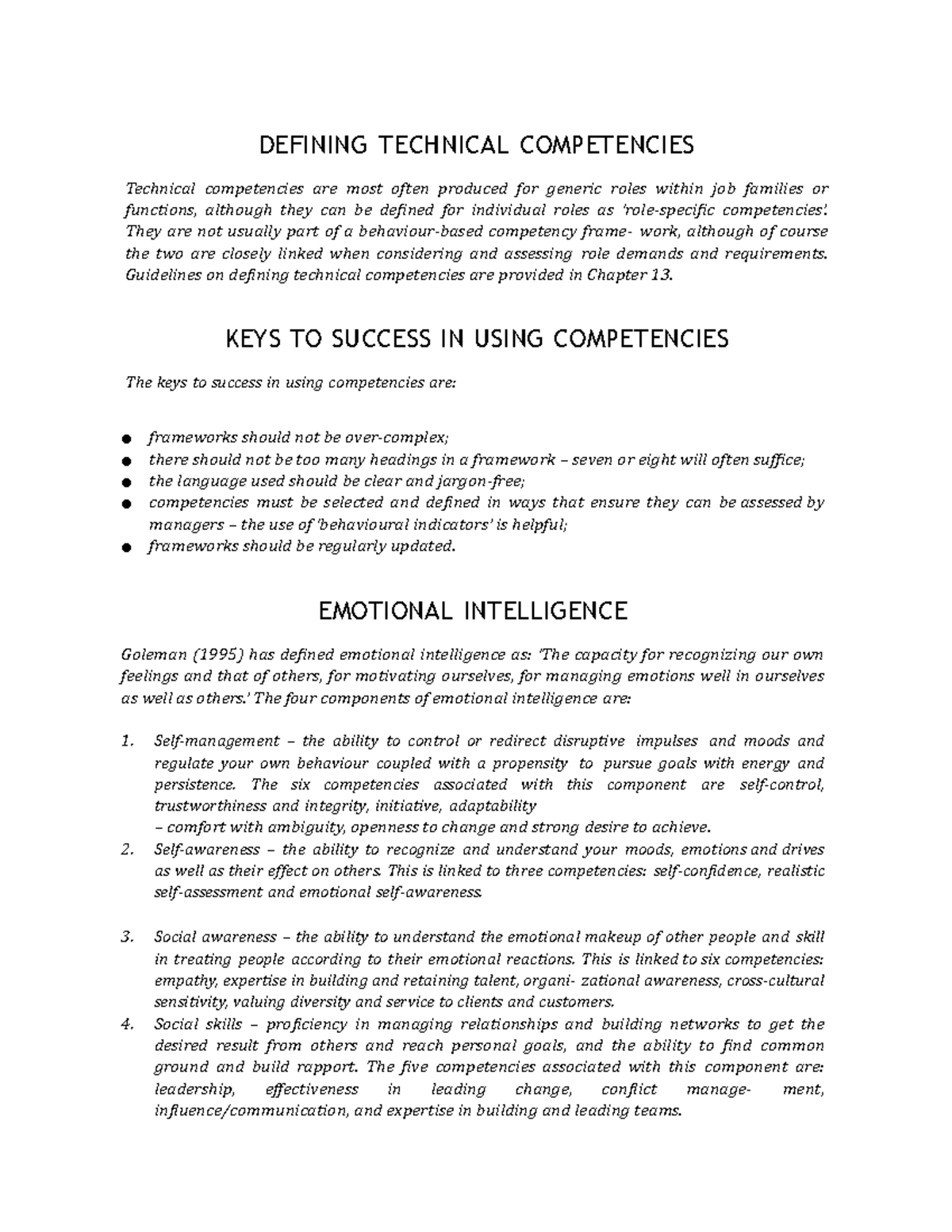Defining Technical Competencies - DEFINING TECHNICAL COMPETENCIES ...