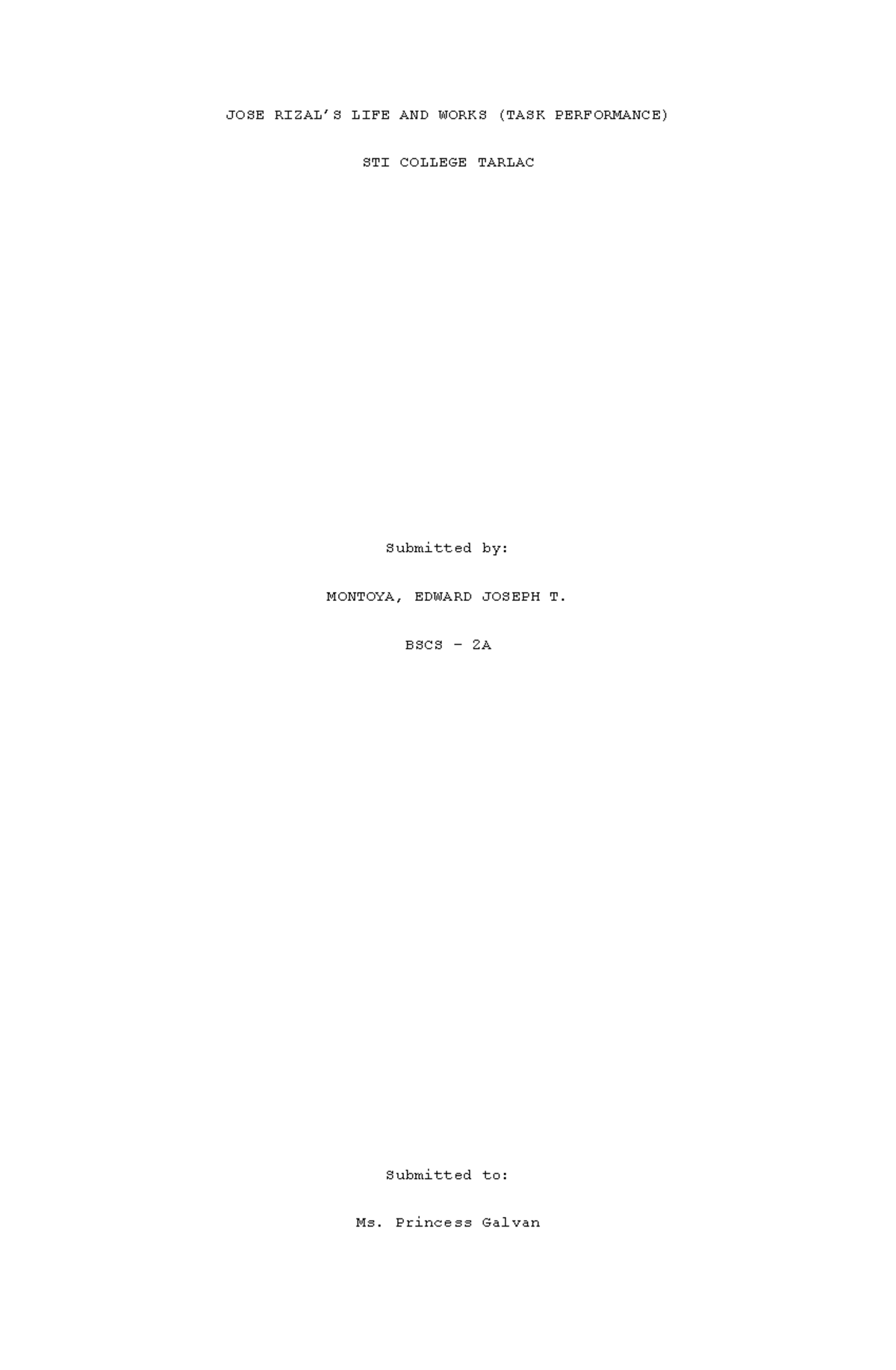 Rizal LAW Reflection Paper - Rizal Life and Works - BS in Accounting ...