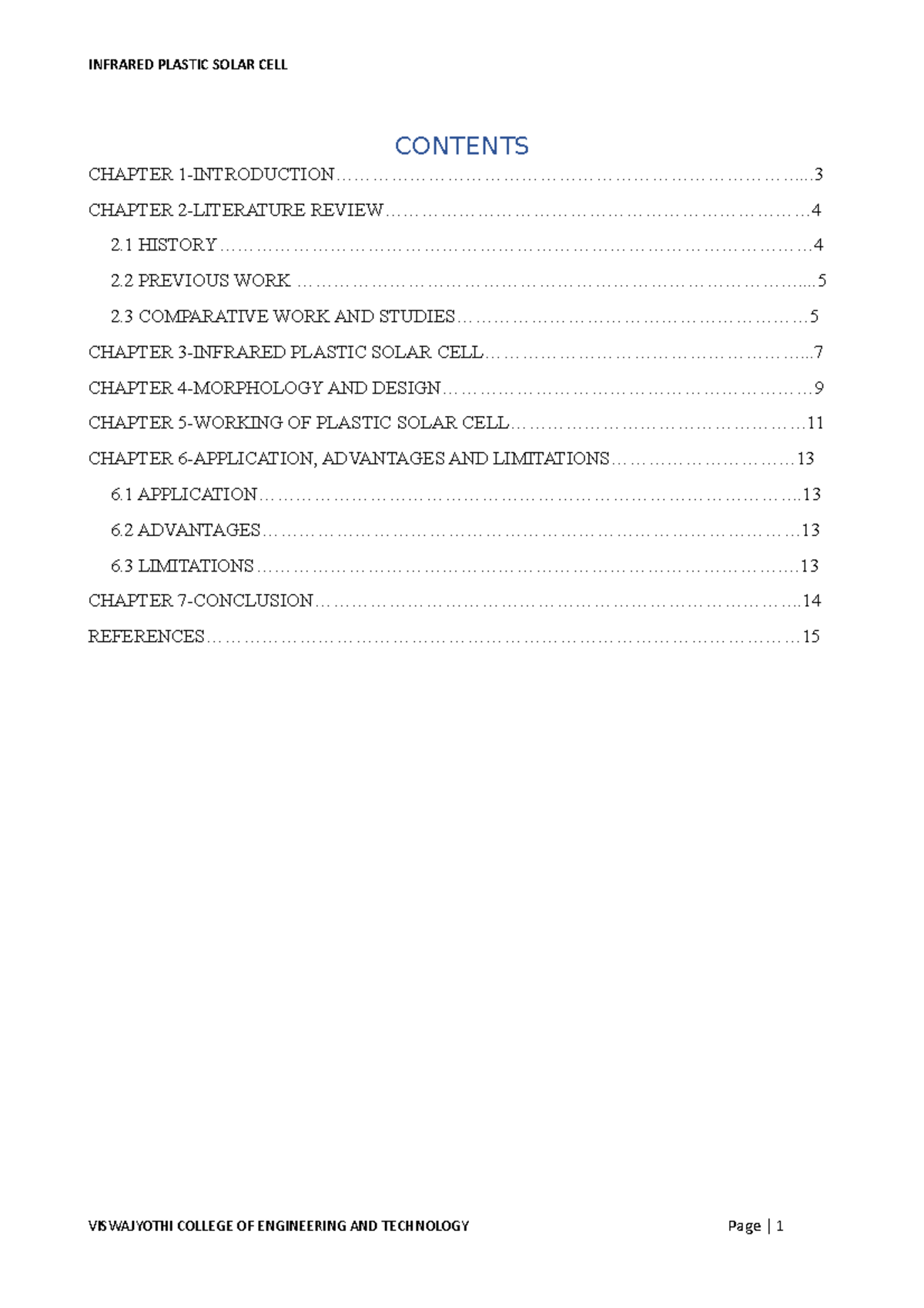 Seminar Report - CONTENTS CHAPTER - Studocu