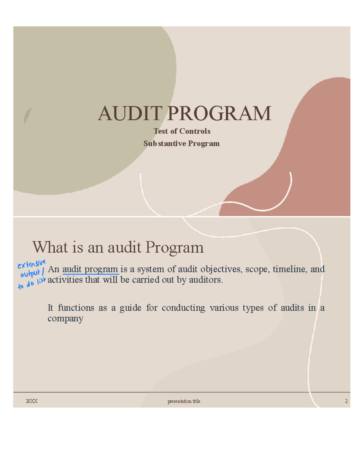 Audit-Program-Applications - AUDIT PROGRAM Test of Controls Substantive ...