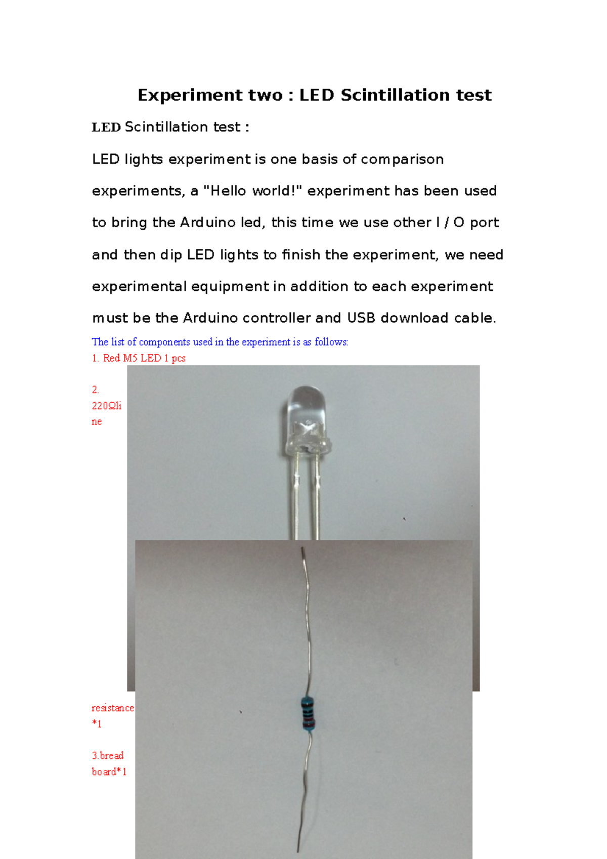 LED Scintillation test - Experiment two：LED Scintillation test LED ...