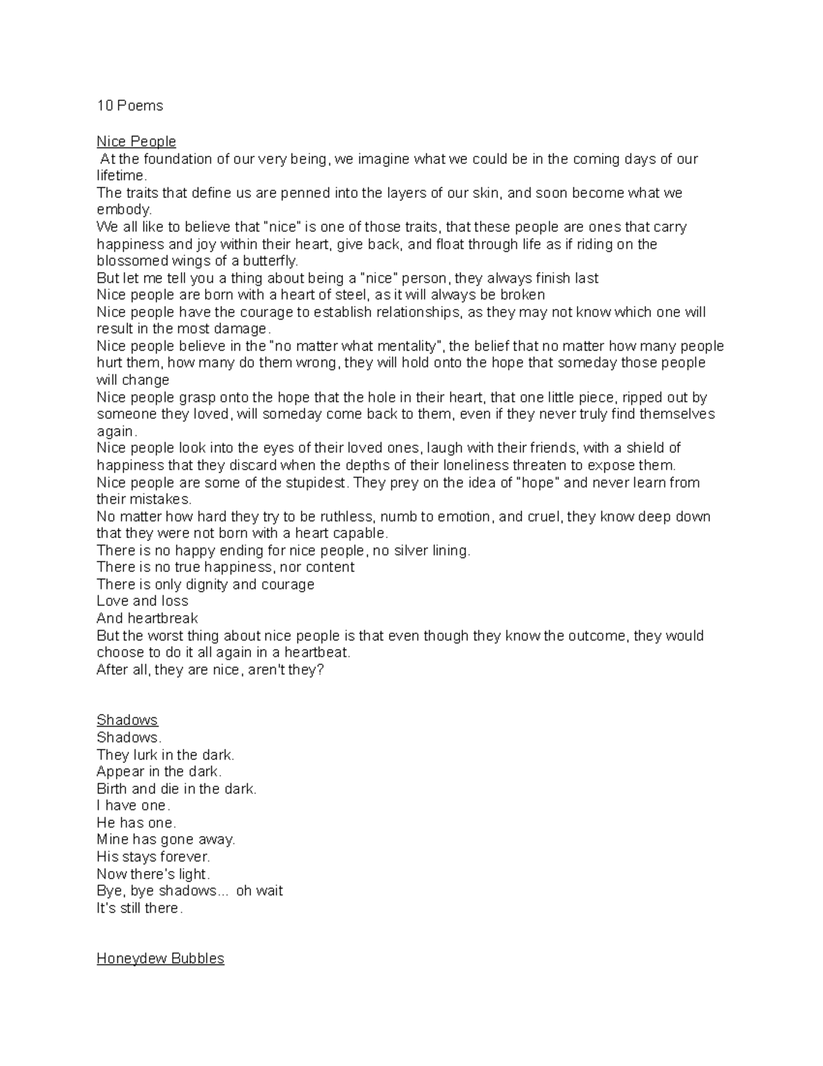 10 Poems - Professor Grosholtz - 10 Poems Nice People At the foundation ...