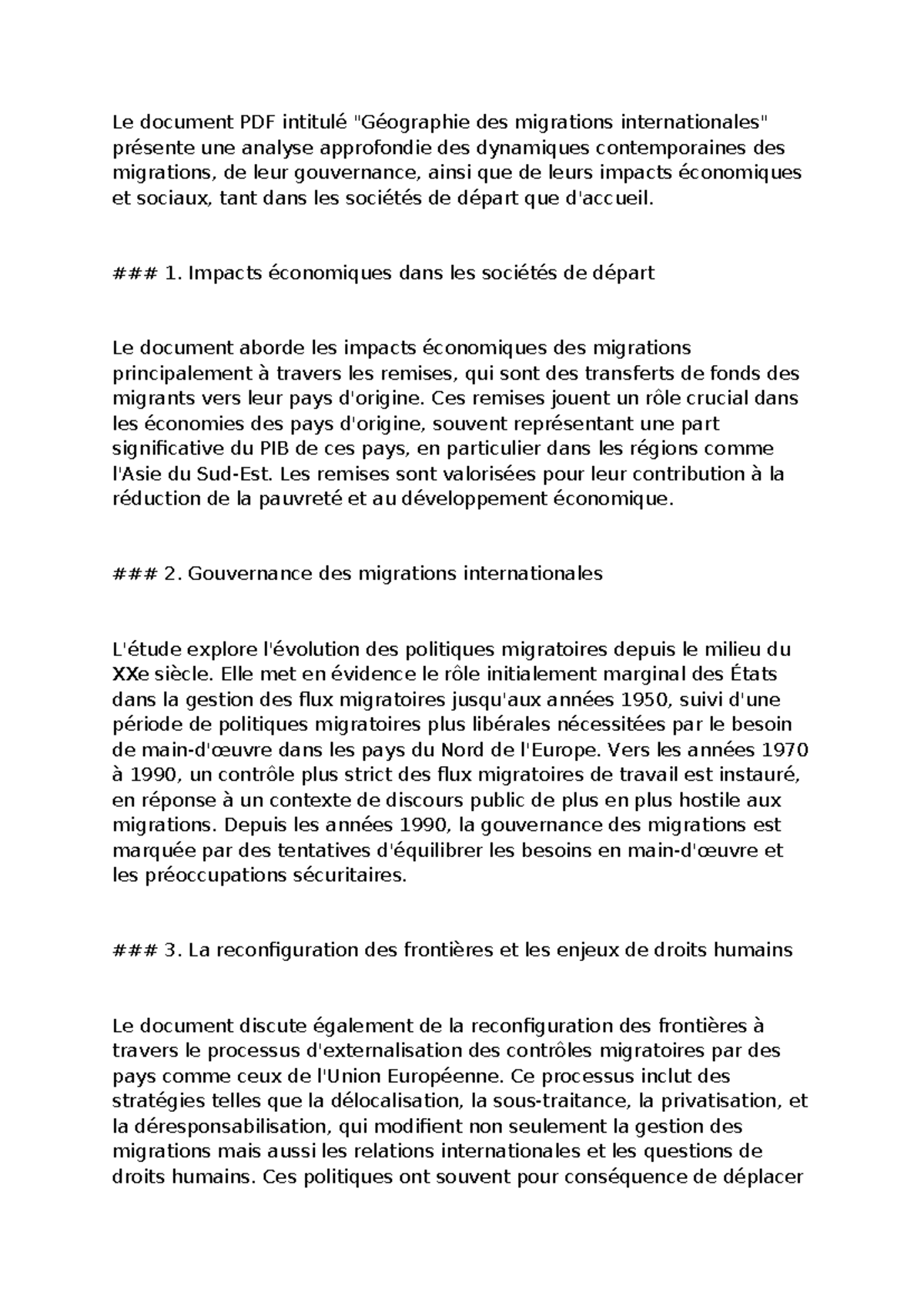 Document 31 - géographie des migrations internationales - Le document ...