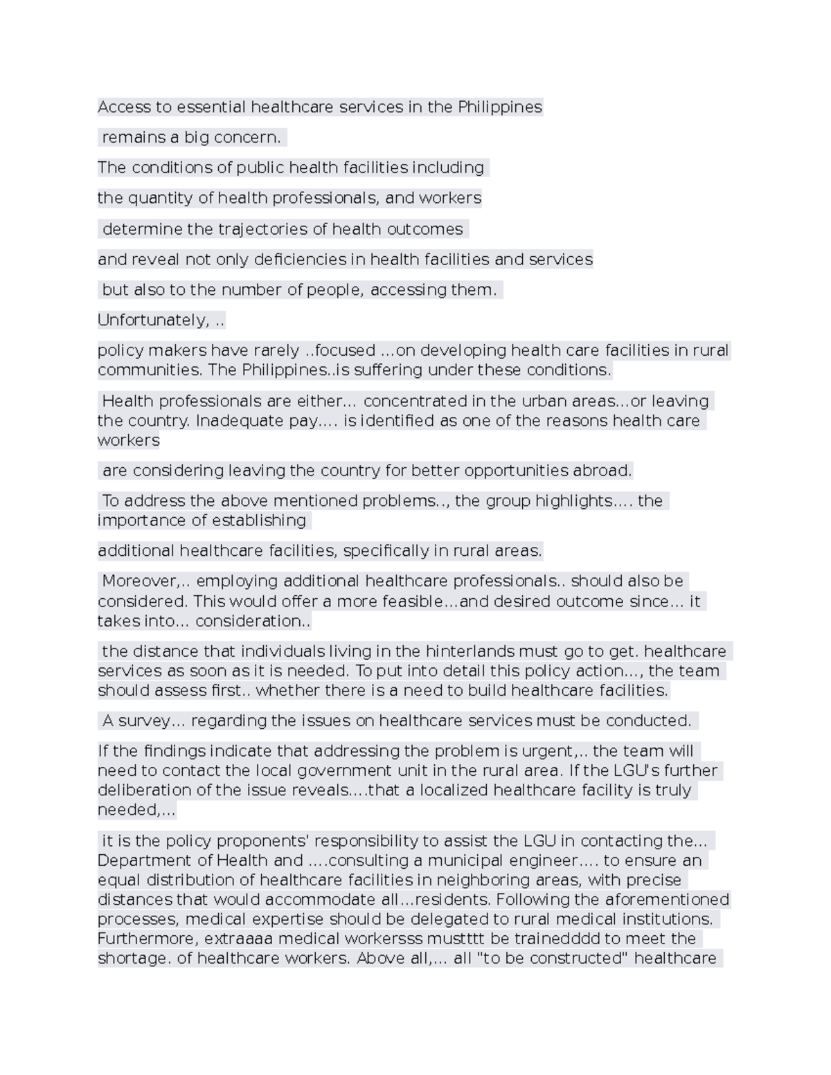 Gensoc-script - Script - Access to essential healthcare services in the Philippines remains a ...