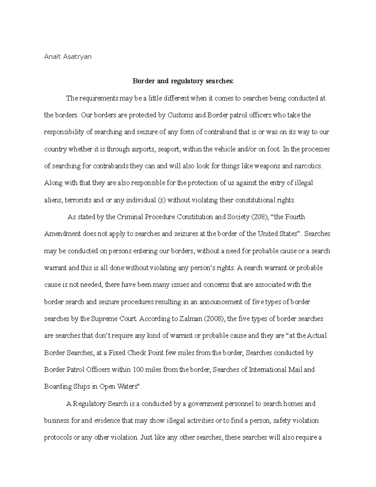 WK 3 Team -Notes - Anait Asatryan Border and regulatory searches: The ...