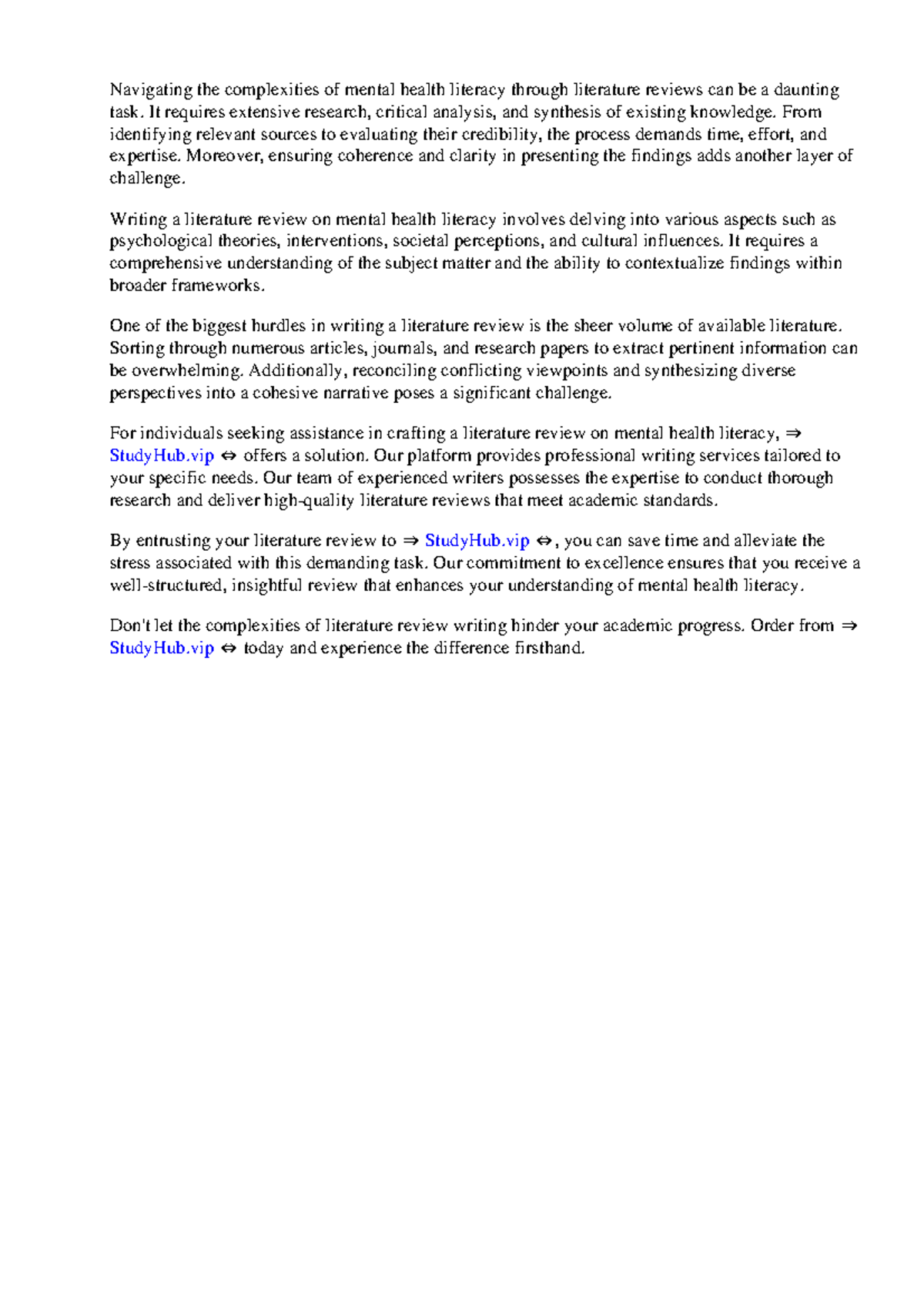 Mental Health Literacy Review Literature - Navigating the complexities ...