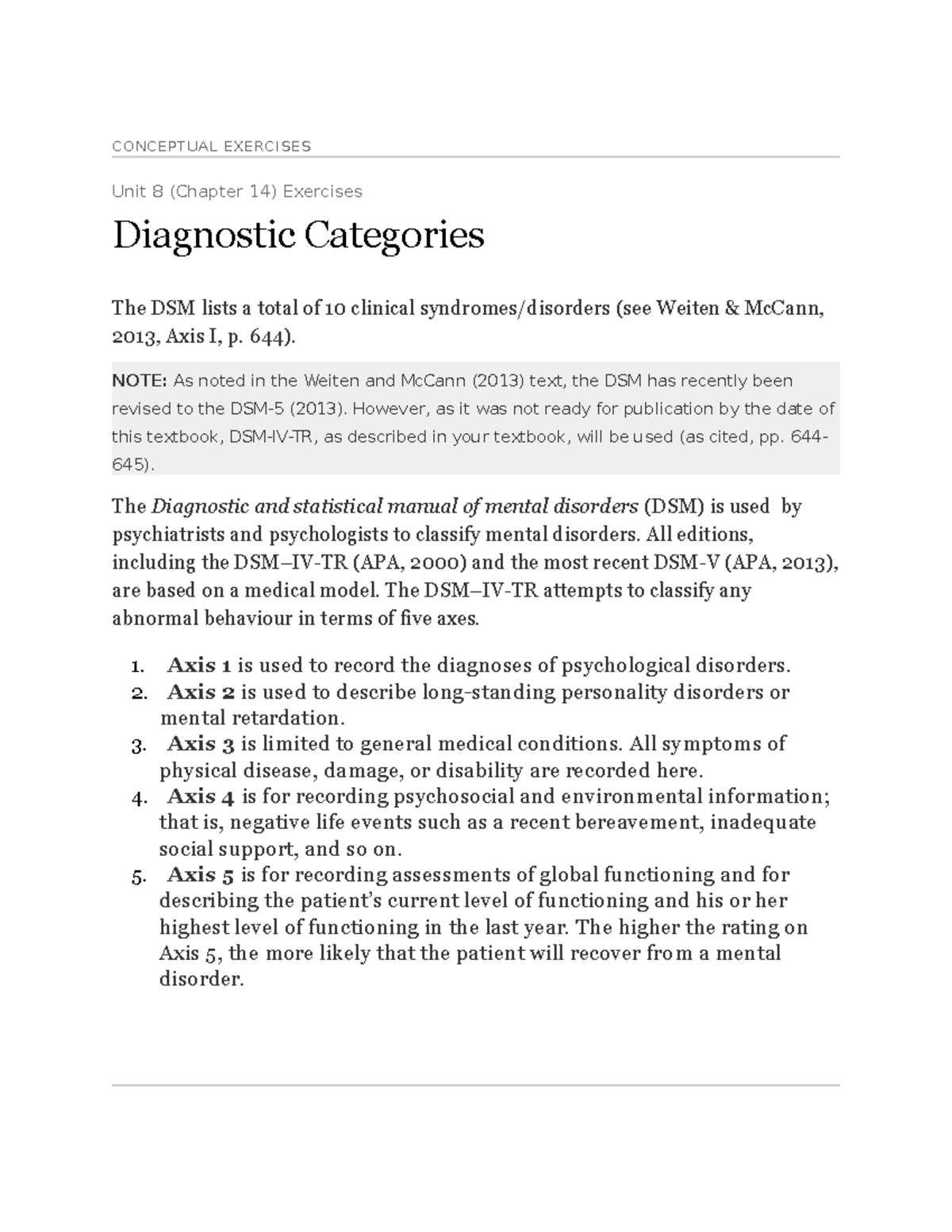 Sample/practice exam - CONCEPTUAL EXERCISES Unit 8 (Chapter 14 ...