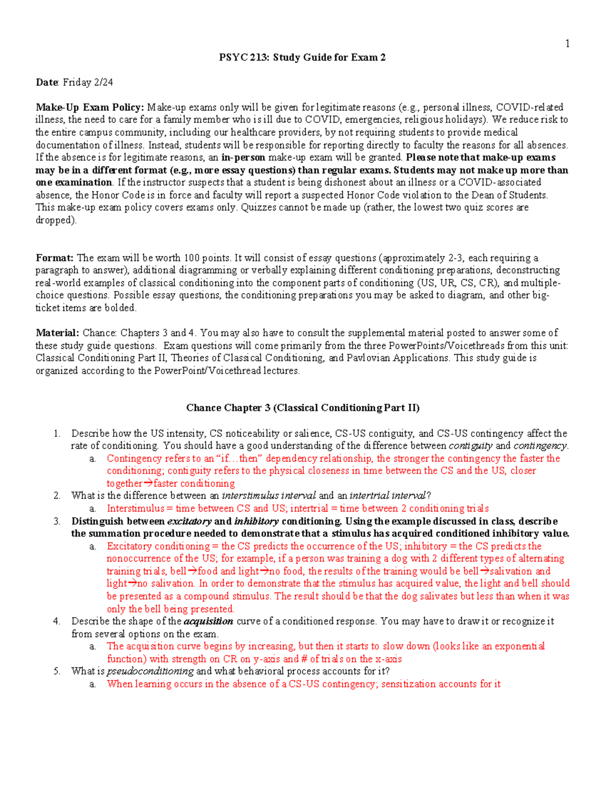 PSYC 213 Study Guide for Exam 2 S23 (1) - 1 PSYC 213: Study Guide for Exam 2 Date: Friday 2 ...