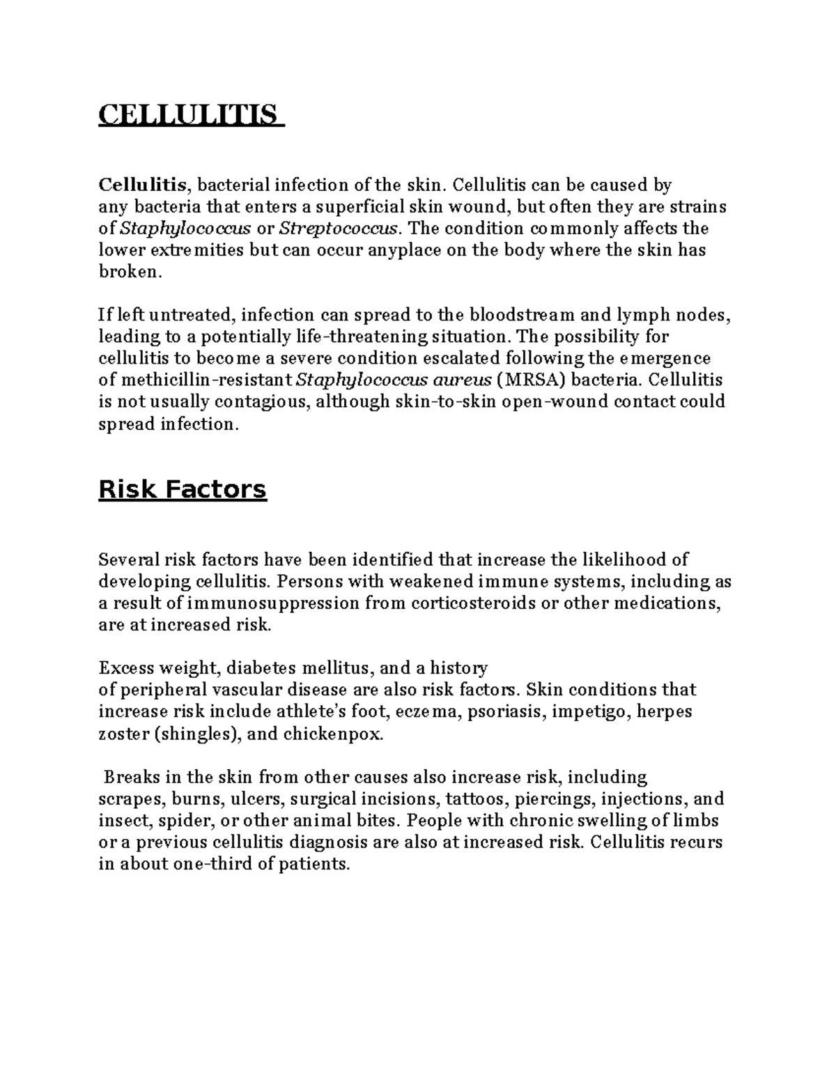 Cellulitis - #bacterial infection of the skin #staphylococcus # ...